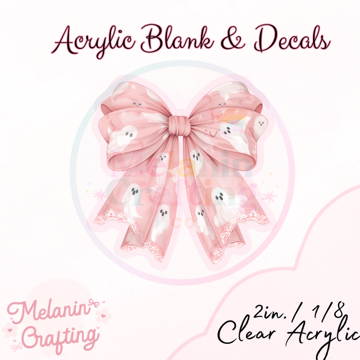 Pink Cute Ghost Acrylic Blank & Decal Set – Melanin Crafting